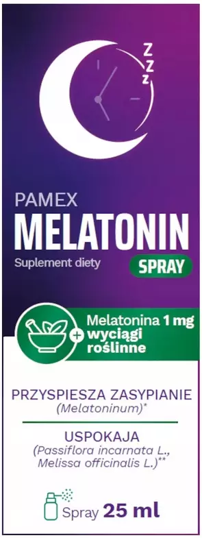 Melatonina Pamex Ułatwia Zasypianie Melatonina W Sprayu 25ml - Scortea.pl