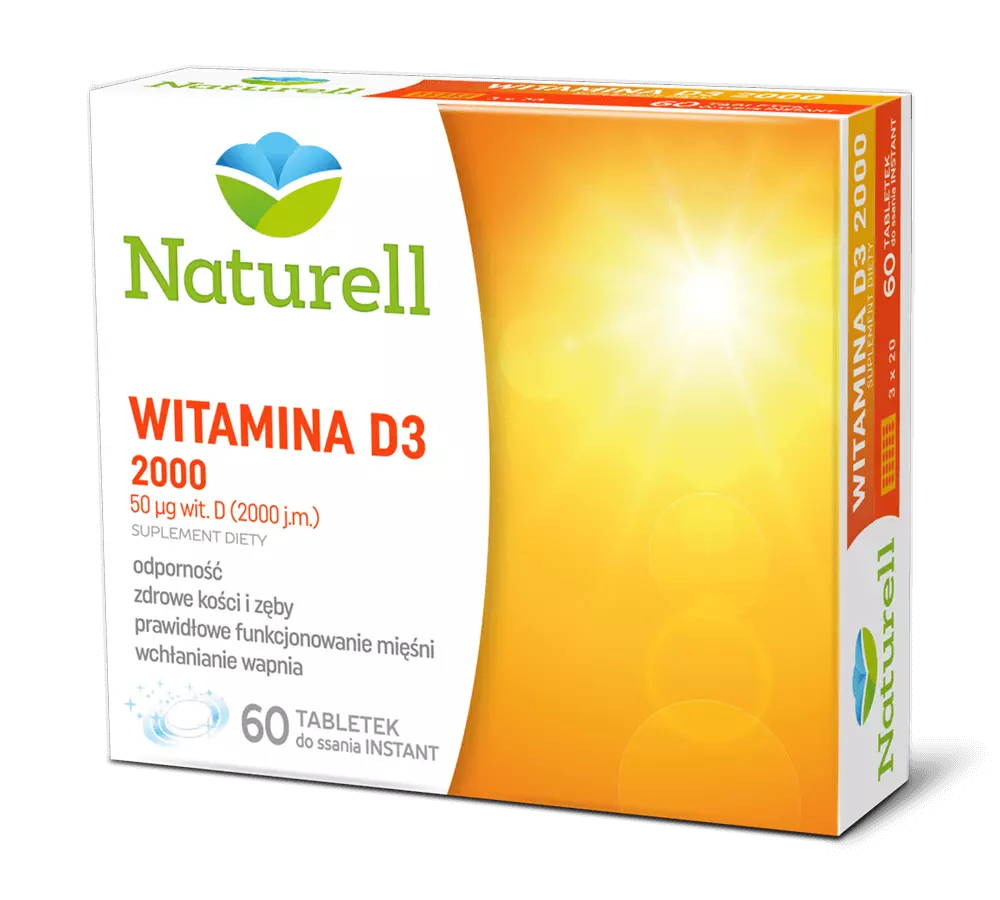 Naturell Witamina D3 2000 60 Tabletek Do Ssania - Drogeria internetowa